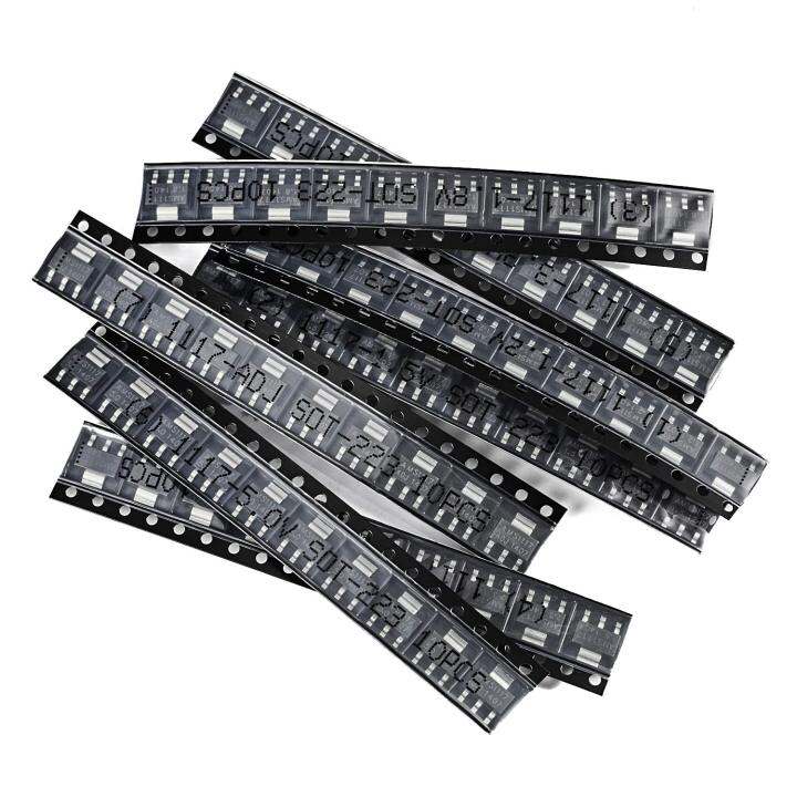 70pcs AMS1117 SOT-223 Kit Including 7 Values (1.2V 1.5V 1.8V 2.5V 3.3V ...