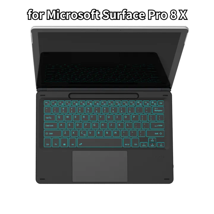 Magnetic Wireless Bluetooth Trackpad Keyboard for Microsoft Surface Pro 8 X Keyboard with Pencil ...