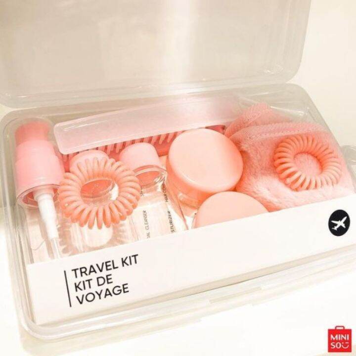 Miniso TRAVEL KIT / Complite TRAVEL Bottle, Small Towel, Hair Towel ...