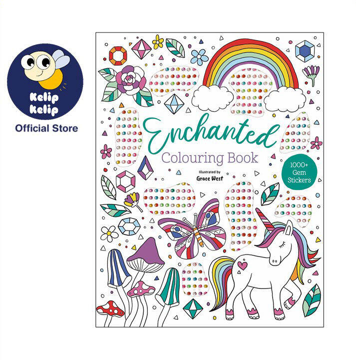 Enchanted Magical Creatures Colouring Book With 1000 Colourful Gem ...