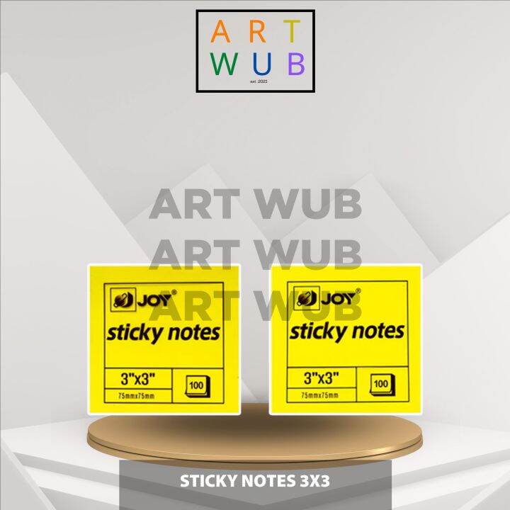 Art wub. JOY sticky notes 3x3 4 in 1 colors 100 sheets | Lazada PH