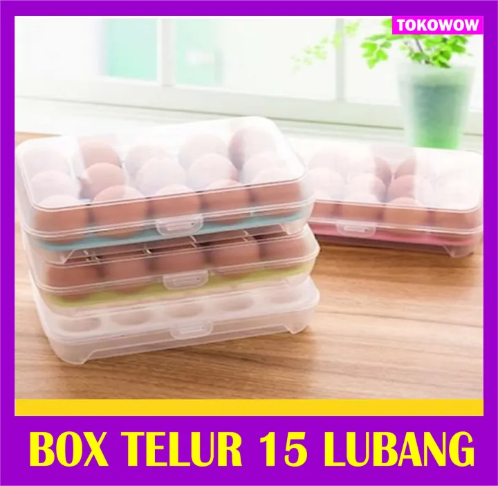 Tempat Box Telur 15 Lubang Sekat Tempat Penyimpanan Telur Kotak Telur ...