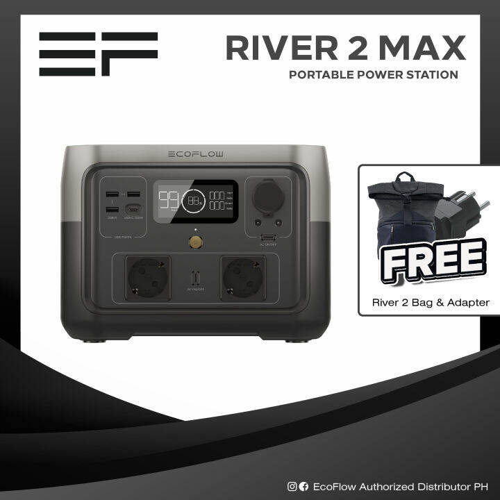 Ecoflow RIVER 2 Max 220V Portable Power Station 512Wh Solar Generator ...