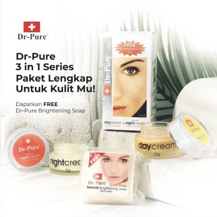 ORIGINAL BPOM DR PURE 3 IN 1 SERIES DAY NIGHT CREAM BEAUTY WHITENING ...