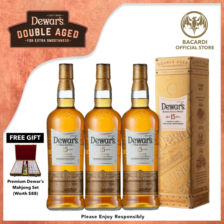 [Bundle of 3 + GWP] Dewar’s 15 Years Old Blended Scotch Whisky 750ml ...