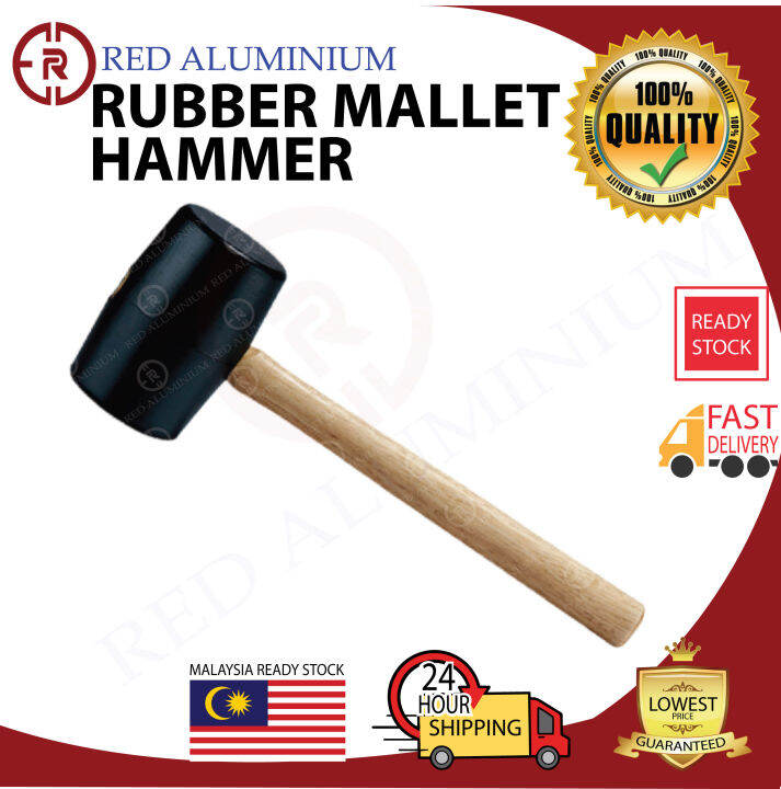 Rubber Mallet Hammer / Hammer Getah 木柄胶槌 Pemegang Kayu | Lazada