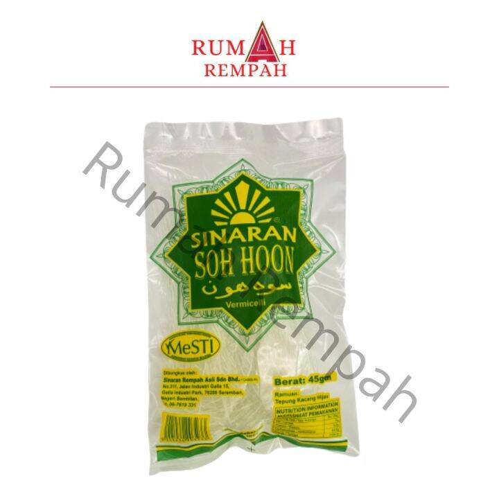 [ READY STOCK ] Sinaran | Soh hoon / Suhun (Cellophane Noodles) 45g x 5 ...