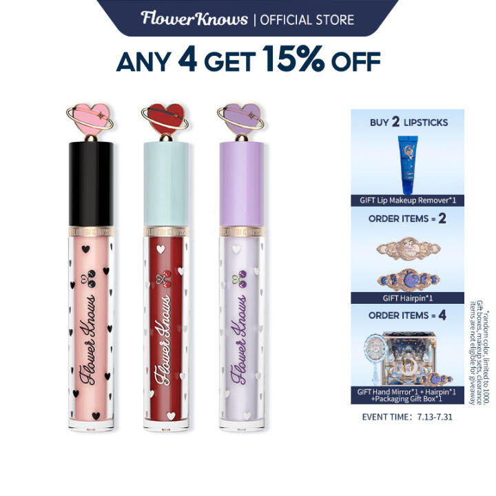 Flower Knows Cherry Love Lip Gloss Liquid Lip Tint In 12 Colours 3g ...