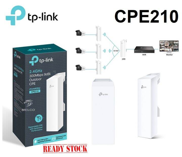TP-Link Outdoor Access Point 2.4GHz 300Mbps 9dBi AP Repeater CPE210 up ...