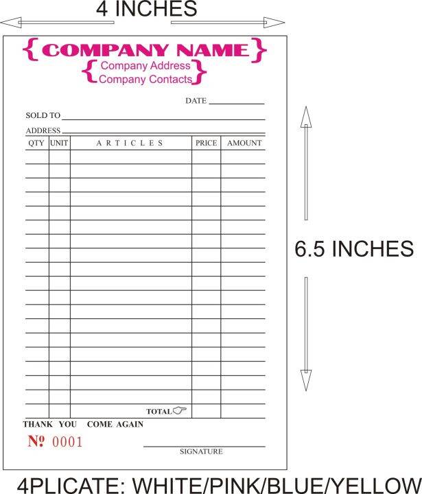 CUSTOMIZED RECEIPT CARBONIZED DUPLICATE 10 BOOKLETS 1/4 SIZE | Lazada PH