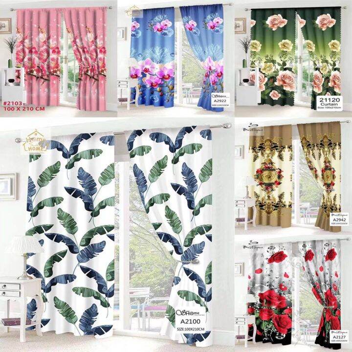 New Curtina 100x210cm Design Curtain For Window Door Room Home ...