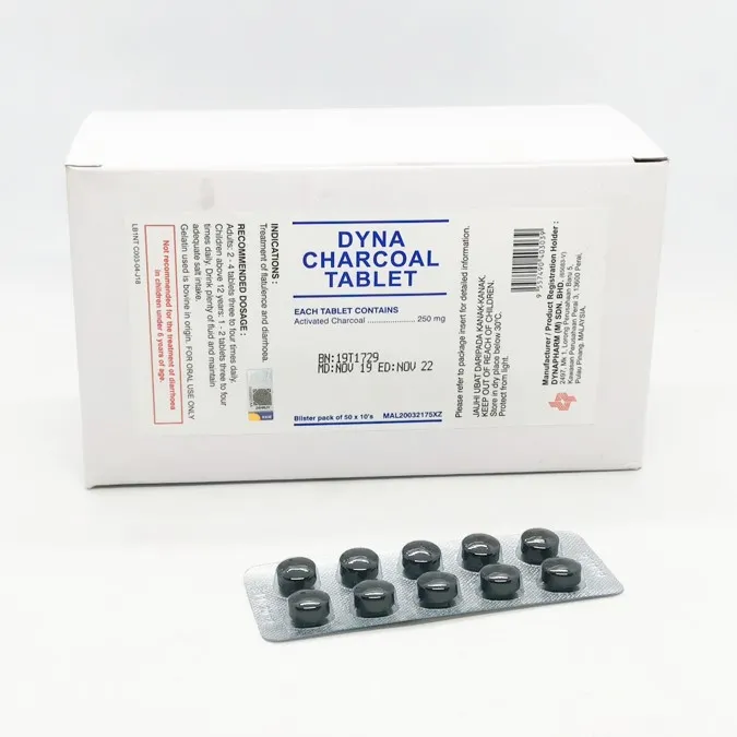 Dyna Charcoal Tablet (10's x 50Blister) / Activated Charcoal 250mg | Lazada