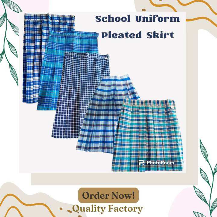 1QF CHECKERD PLEATED SKIRT//SCHOOL UNIFORM PLEATED SKIRT// FAMILY OF ...