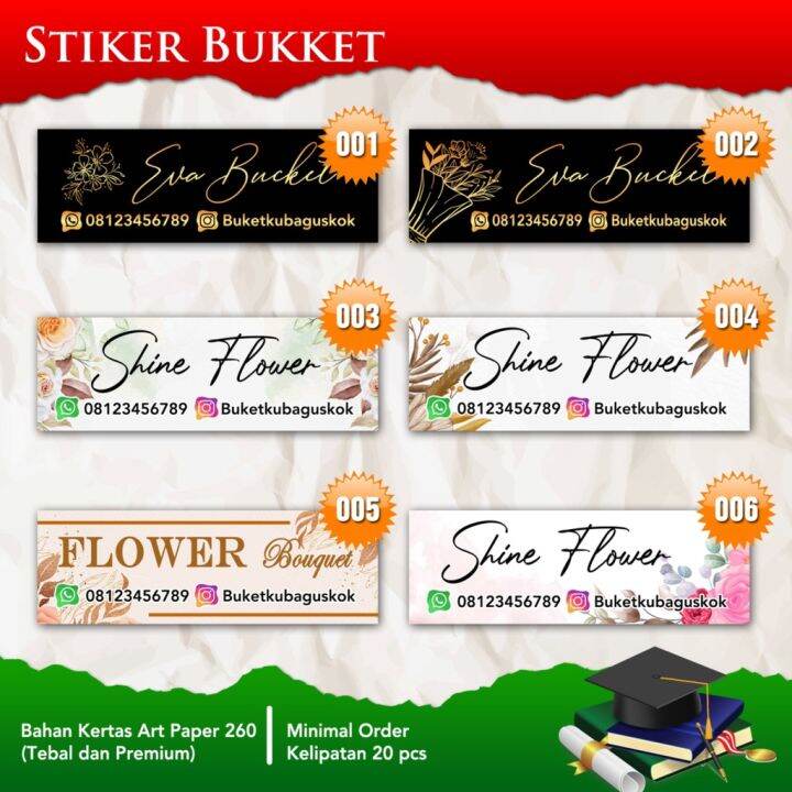 100 pcs // stiker bukket // label custom | Lazada Indonesia