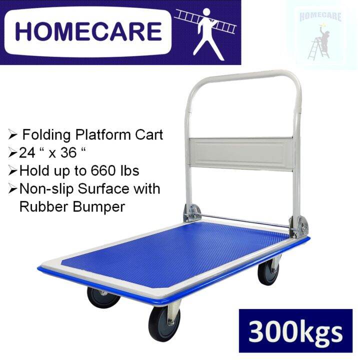 Homecare 300kgs Platform Hand Truck Trolley Push Cart Foldable (Blue ...