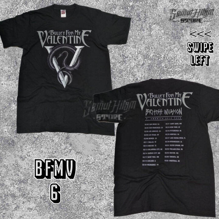 Kaos Tshirt BULLET FOR MY VALENTINE BFMV V BRITISH INVASION TOUR ...