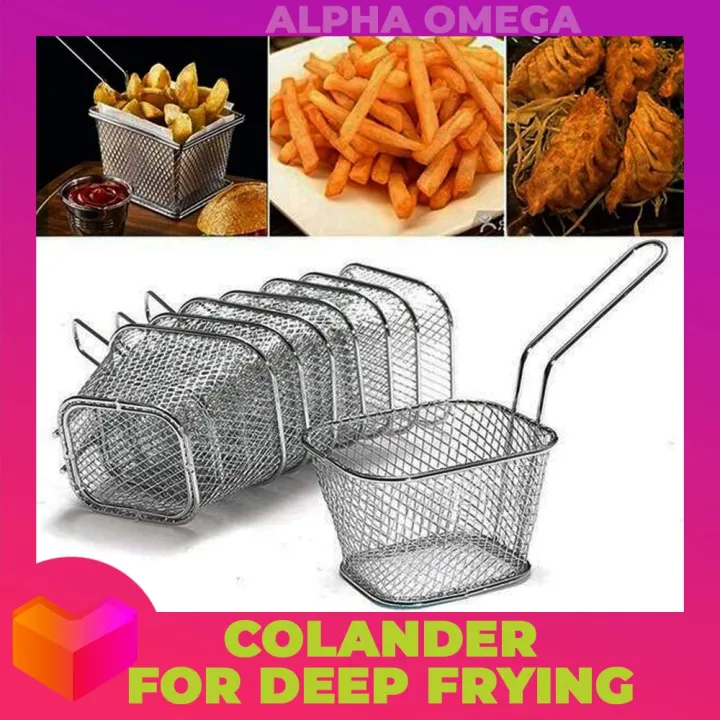 ALPHA OMEGA - French Fries Basket Portable Stainless Steel Chips Mini ...
