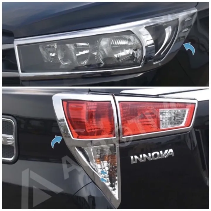ALL NEW INNOVA REBORN 2016 2020 2021 PAKET GARNISH DEPAN BELAKANG CHROME SILVER LIS LIST LAMPU ...
