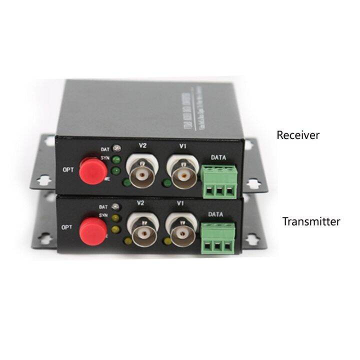 2 CH Video Fiber Optical Media Converters -2 BNC Transmitter Receiver ...