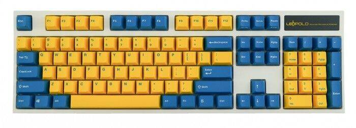 Leopold FC900R Yellow/Blue PD -Double Shot PBT Mechanical Keyboard ...