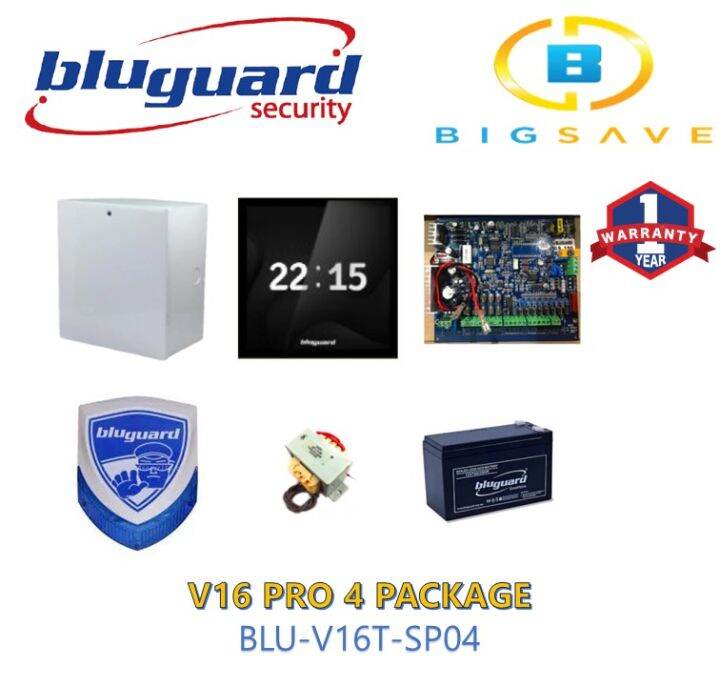 BLUGUARD V16 PRO 4 SYSTEM 8+ 1 ZONES WIRED ALARM SYSTEM | Lazada