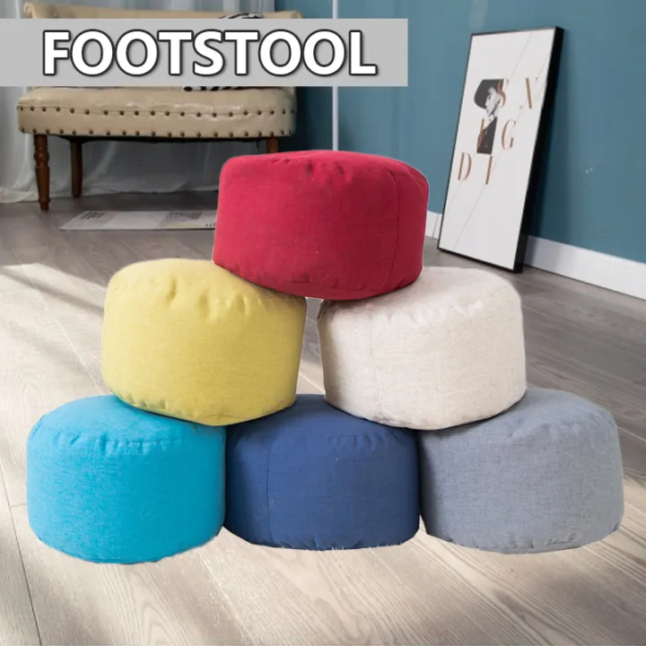 Comfy Bean Bag Sofa Round Foot Stool Leg Rest Stool Full Set with Beads ...