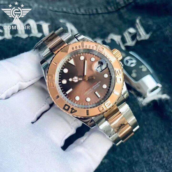 COMUDIR เรือยอชท์นาฬิกาสำหรับผู้ชายเรือดำน้ำ Master วงเหล็กสแตนเลสเรือง ...