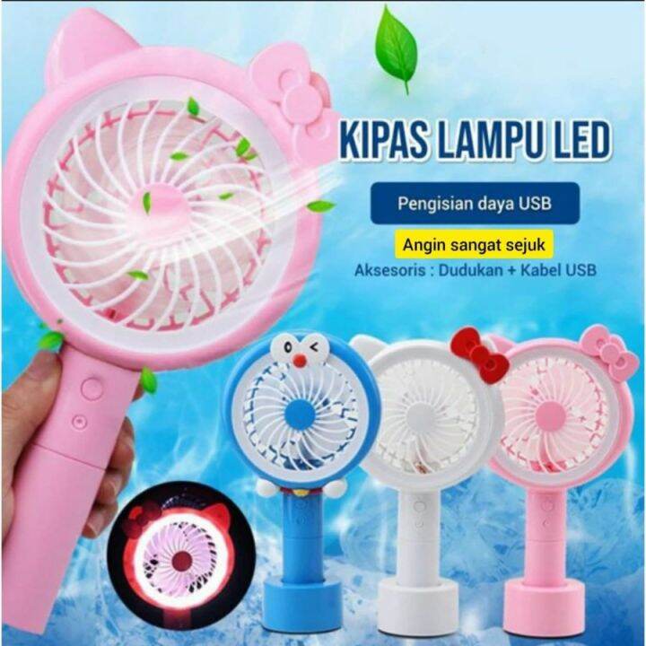 Kipas Angin Portable Tangan Stand Meja / SX115 / KIPAS LED KARAKTER ...