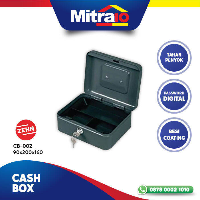 Zehn Cb-002 90X200X160 A.Grey Cash Box penyimpan Kotak Uang Kasir ...
