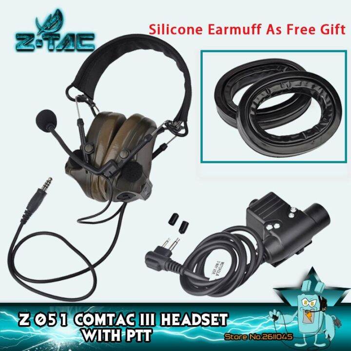 Z-TAC COMTAC Softair Headset Bando ใช้งานได้มารับลดเสียงรบกวนทางทหาร ...