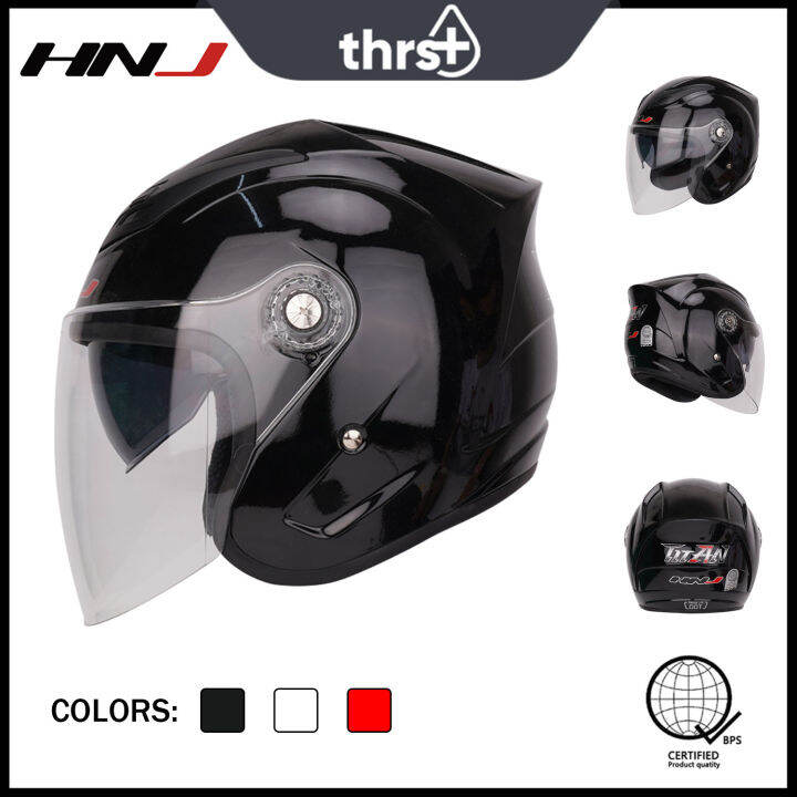 HNJ Half Face Helmet Motorcycle original Dual Visor Half Face Helmets W ...