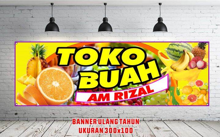 Cetak spanduk, banner, backdrop Toko Buah, Wrung Buah ukuran 300x100 cm ...