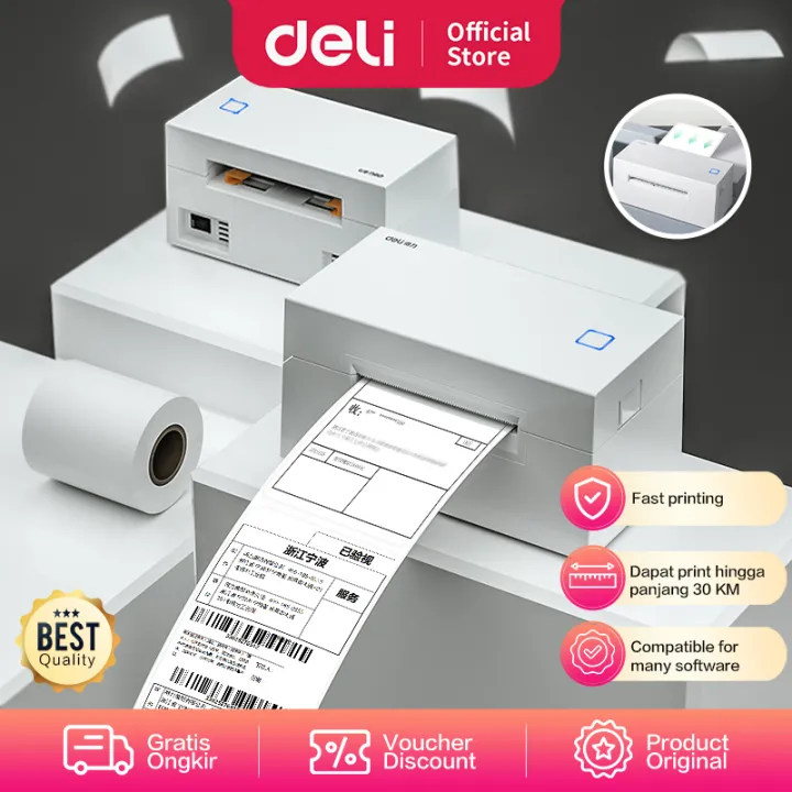 Deli Thermal Label Printer / Printer Barcode Thermal / Label Resi Fast ...