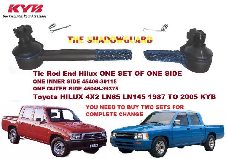 Tie Rod End Hilux ONE SET OF ONE SIDE Toyota HILUX 4X2 LN85 LN145 1987 ...