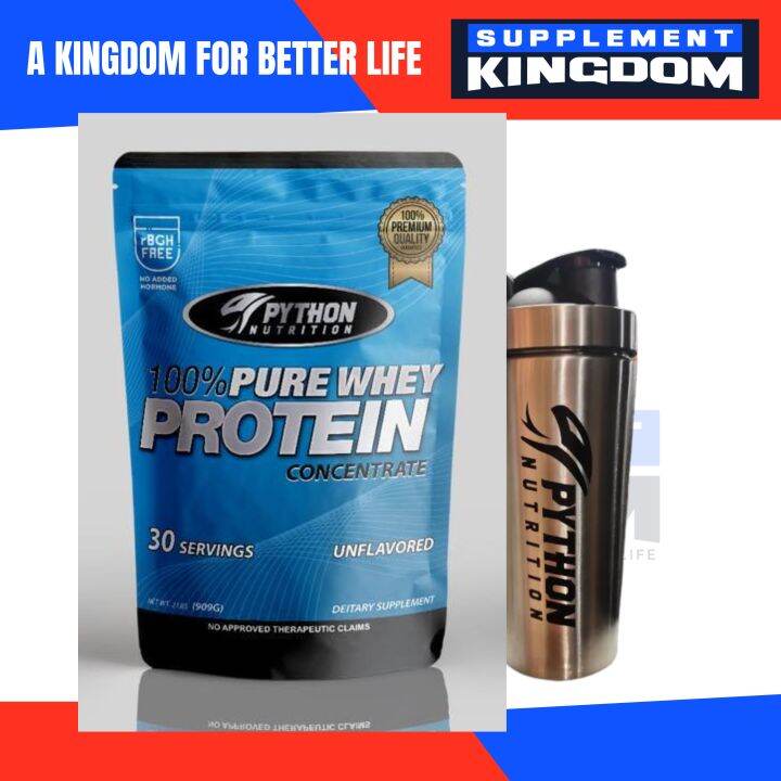 PYTHON NUTRITION | WHEY PROTEIN CONCENTRATE - UNFLAVORED | 27G PROTEIN ...