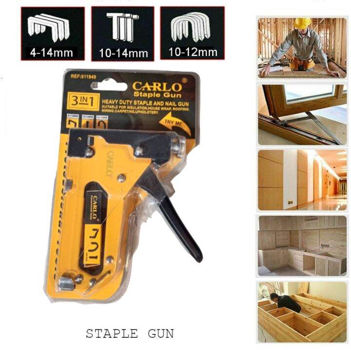 Original 3 in 1 Staple Gun Tacker Tucker w/ Staple Wire Included (carlo ...