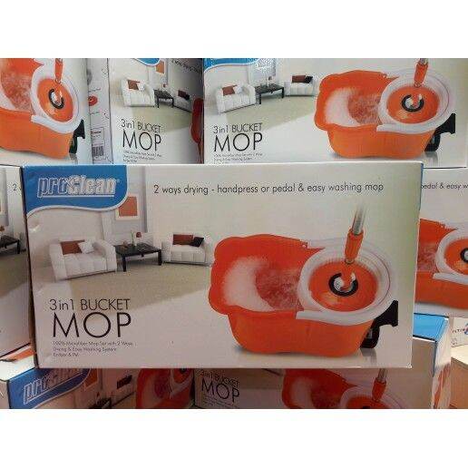 ProClean 3 in 1 Bucket Mop microfiber mop set Alat Pel Lan | Lazada ...