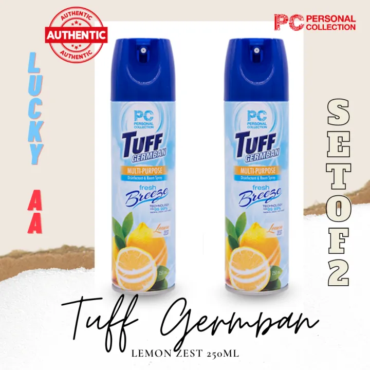 SET OF 2 Tuff Germban Lemon Multi-purpose Disinfectant & Room Spray ...