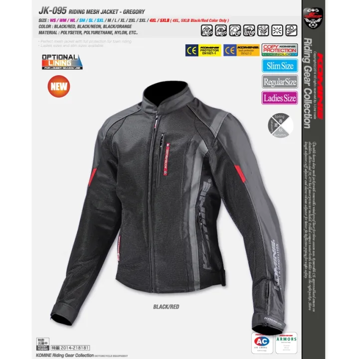 KOMINE Jacket JK095 Breathable Motorcycle Jacket Men Mesh Racing Ride ...