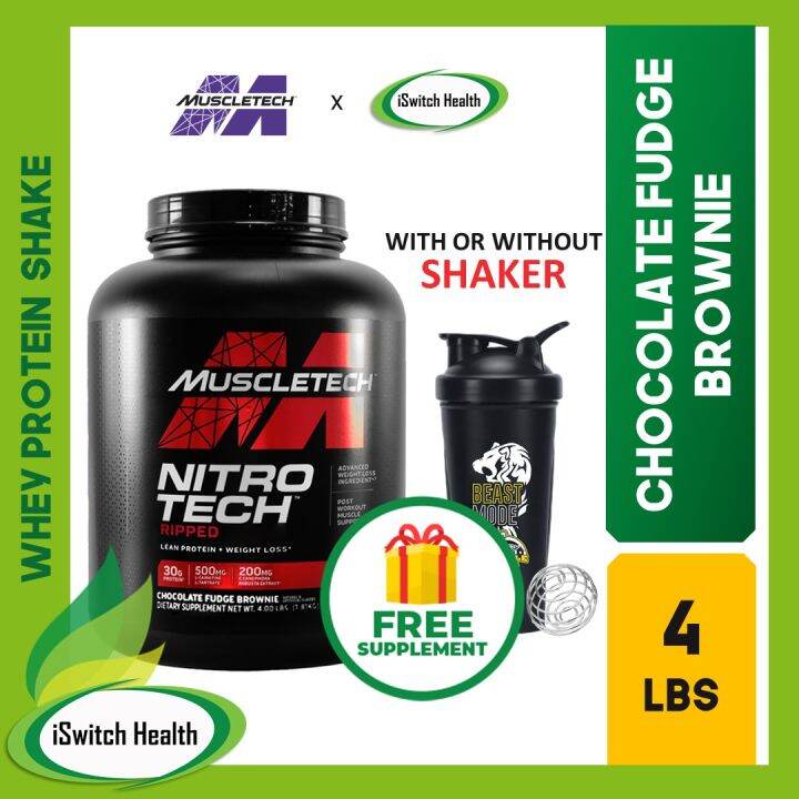 Muscletech NitroTech Ripped 4lbs and 2lbs Superior Fat-Burning Whey ...
