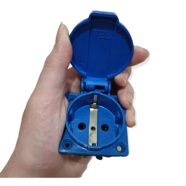 Stop Kontak Genset Electric Socket Panel Mounting Colokan Listrik Steker Genset Biru 2P 16A ...