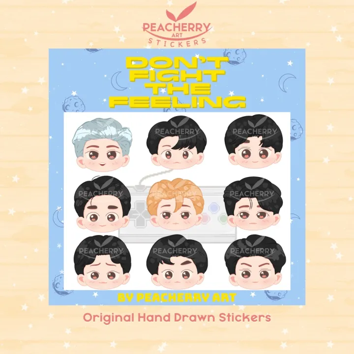 EXO DFTF - Don't Fight The Feeling Heads Only Waterproof Stickers ...