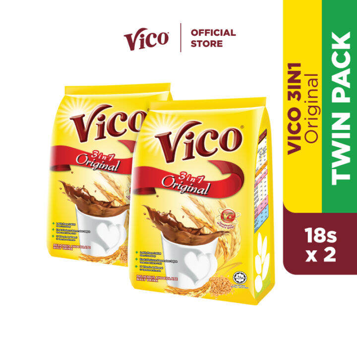 Vico 3in1 Original Chocolate Malt Drink Twin Pack(15'sX32gX2pack) | Lazada