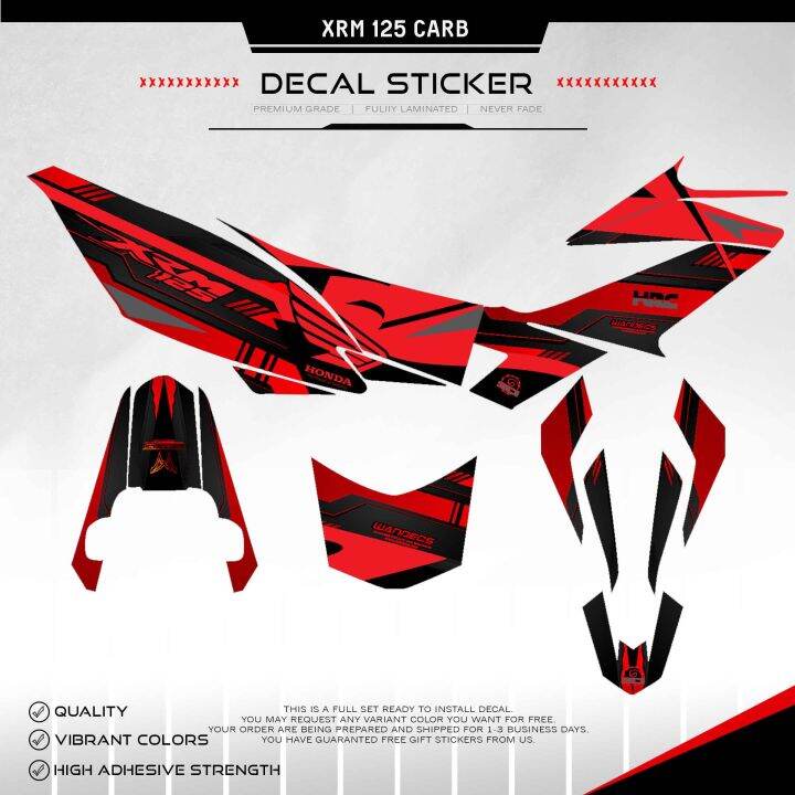 Honda XRM 125 Carb Decals - ( Riders Base Fully Laminated - Gloss Vinyl ...