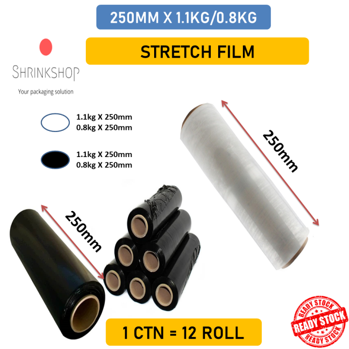 STRETCH FILM 250MM X 1.1kg / 0.8kg (CORE 100G) | Lazada