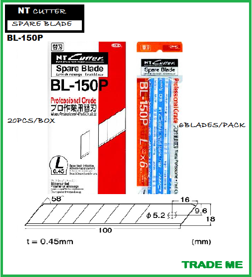 CUTTER BLADE NT BIG BL-150P (6'S BLADES)( 20PCS/BOX) | Lazada PH