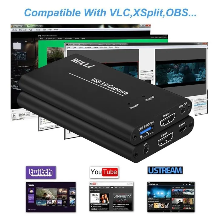 1080p 60fps HDMI Video Capture Card Game Record for PS3 PS4 Xbox DSLR ...