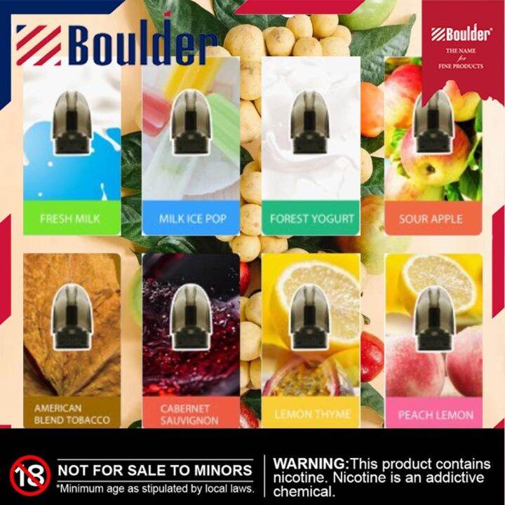 【1 Box of 3 Pods】Boulderr Vaping Refill Pods (Standard Flavor Pods)A ...