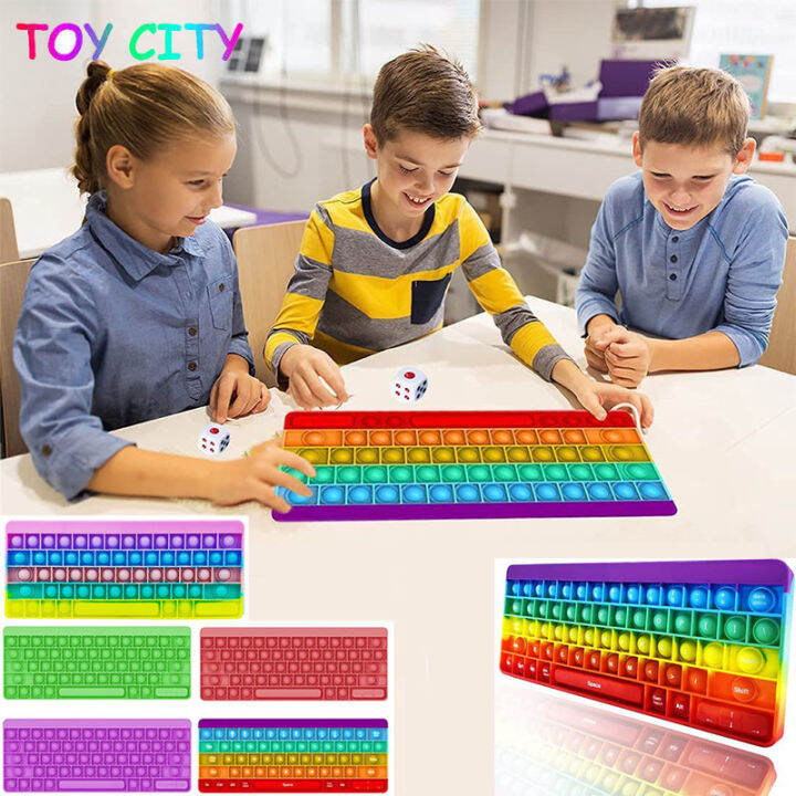 Rainbow Pop it fidget Toys Big Size New Sensory Antistress Fidget Toys ...