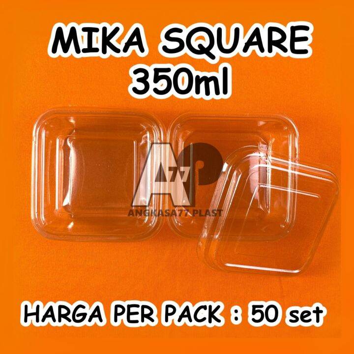 Mika Plastik 350ml Square Tebal Kotak Kue Persegi 350ml | Lazada Indonesia